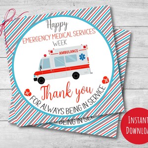 EMS Week Gift Tag, Happy Emergency Medical Services Week, First ...