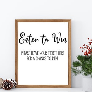Christmas Enter to Win Tickets, 3x3.5 Size Cards, School Fundraiser ...