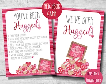 You've Been Hugged, Valentine's Day Game, Valentine's Day Printable ...