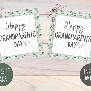 Happy Grandparents Day Gift Tag, Appreciation Gift Tag, 3" & 4" Tags ...