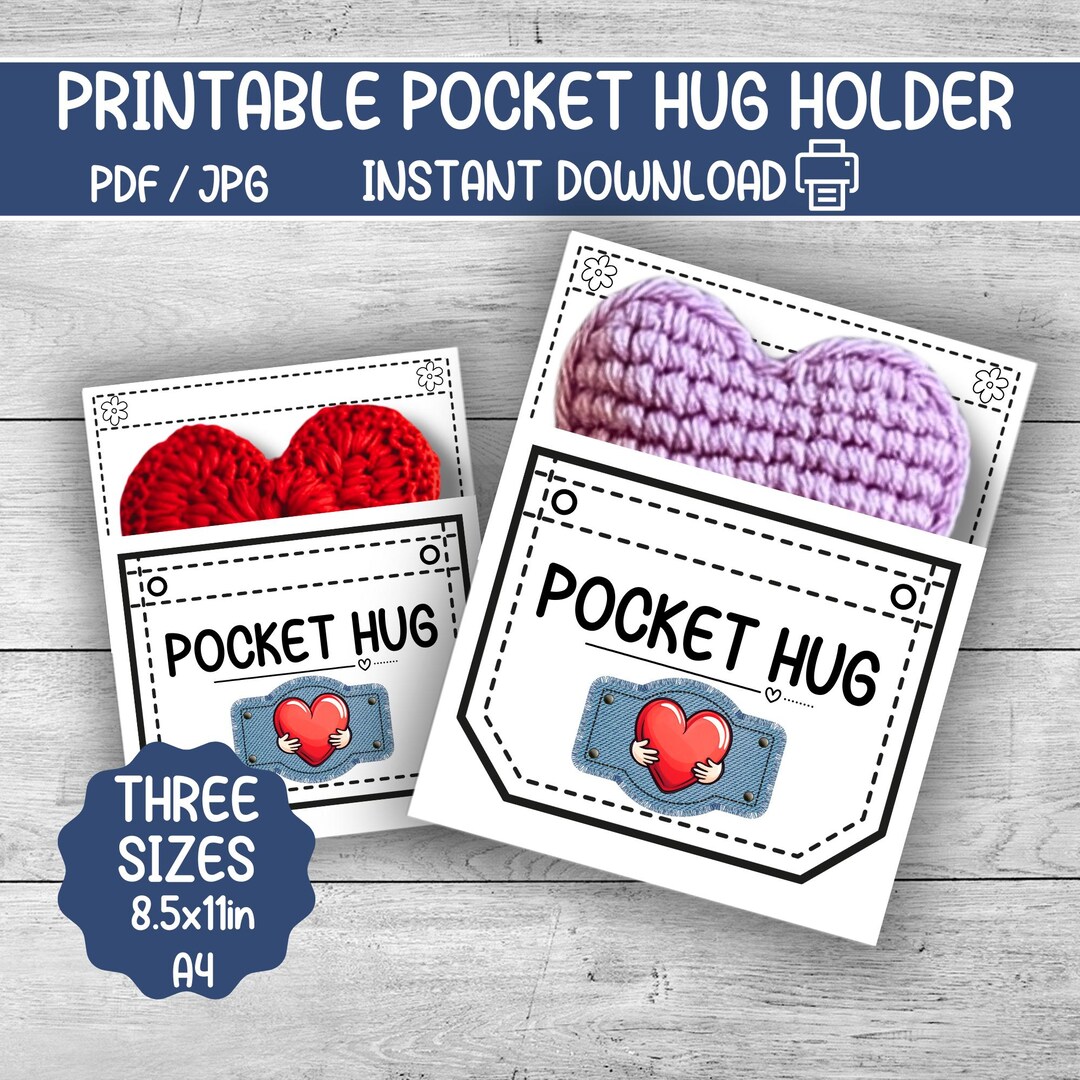 Pocket Hug Holder, Crochet Heart Card for Craft Market Display ...
