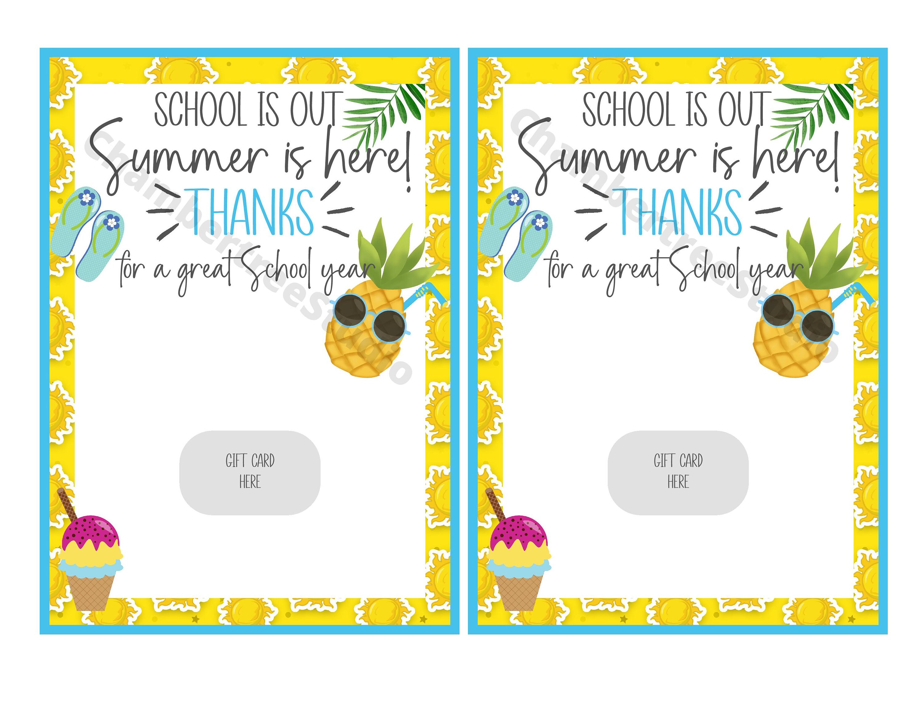 End of School Year Gift Card Holder for Teacher, Teacher Appreciation ...