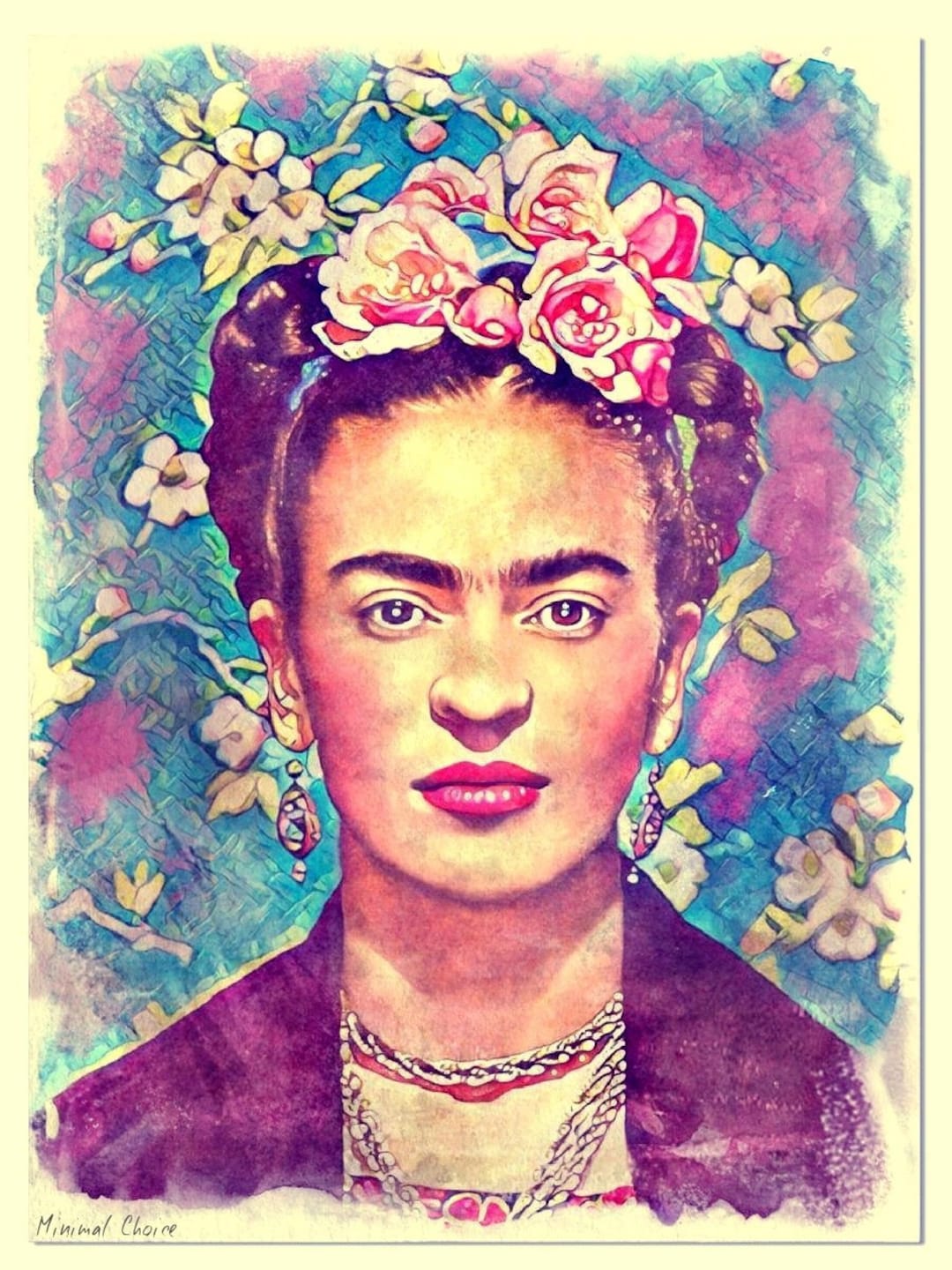 Frida Kahlo Watercolor Painting Artistic Print, Decoration, Poster ...