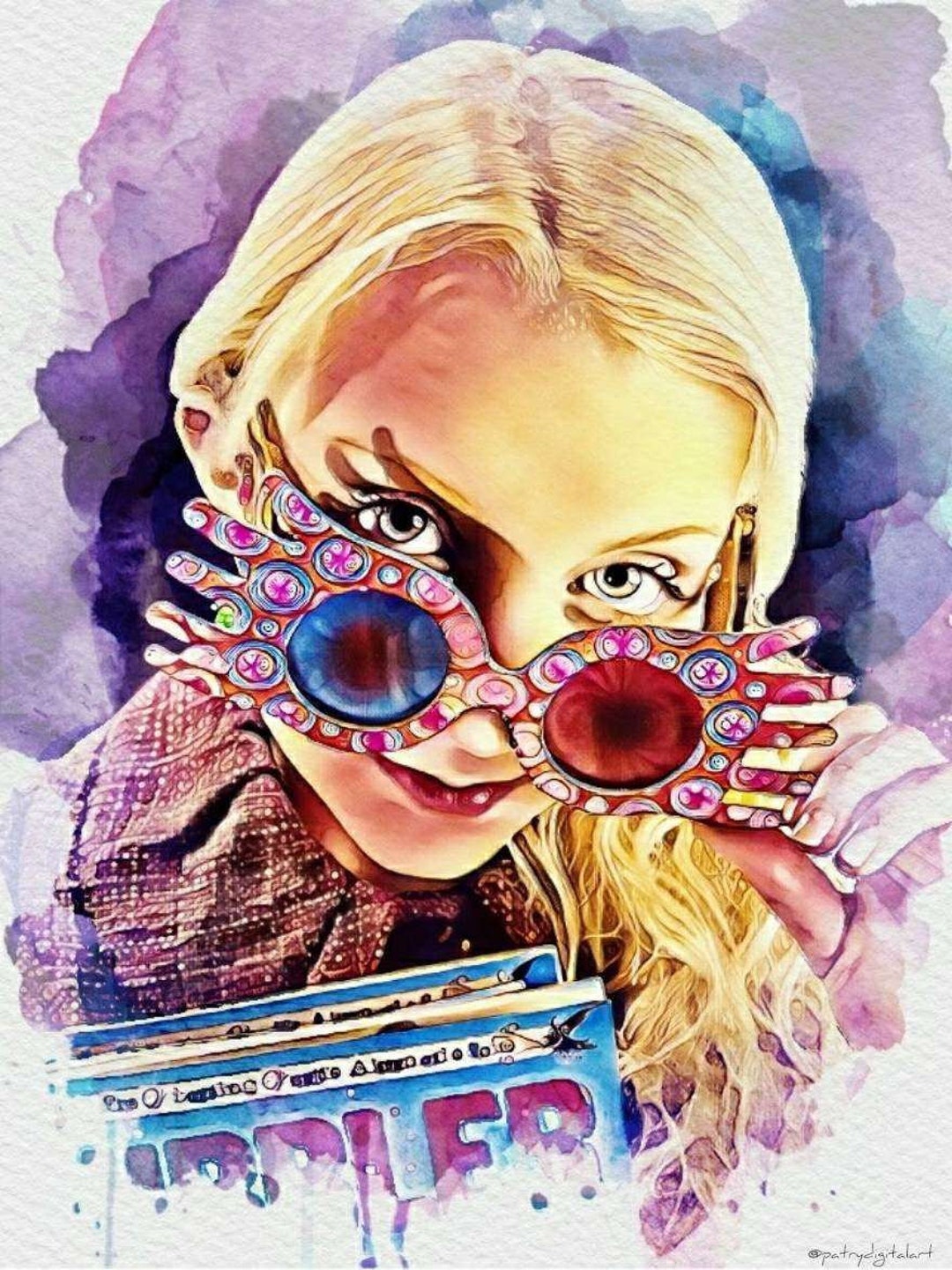 Luna Lovegood - Spectrespecs Watercolor Painting Art Print, Decoration ...