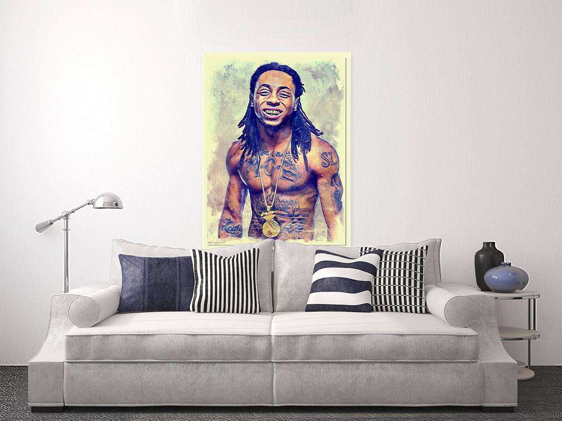Lil Wayne Watercolor Painting Artistic Print, Decoration, Poster ...