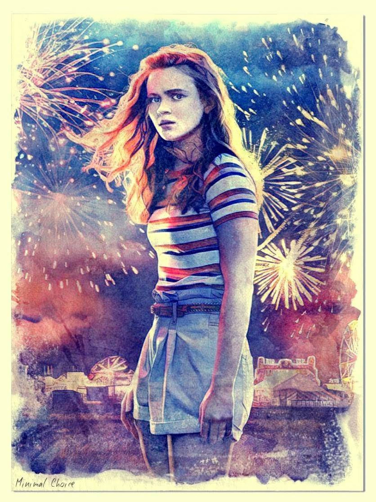 Max Mayfield Stranger Things 3 Watercolor Painting Artistic Print ...