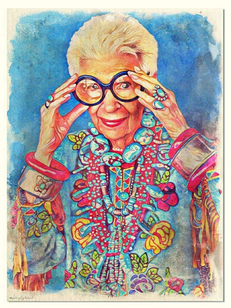 Iris Apfel Watercolor Painting Artistic Print Decoration - Etsy