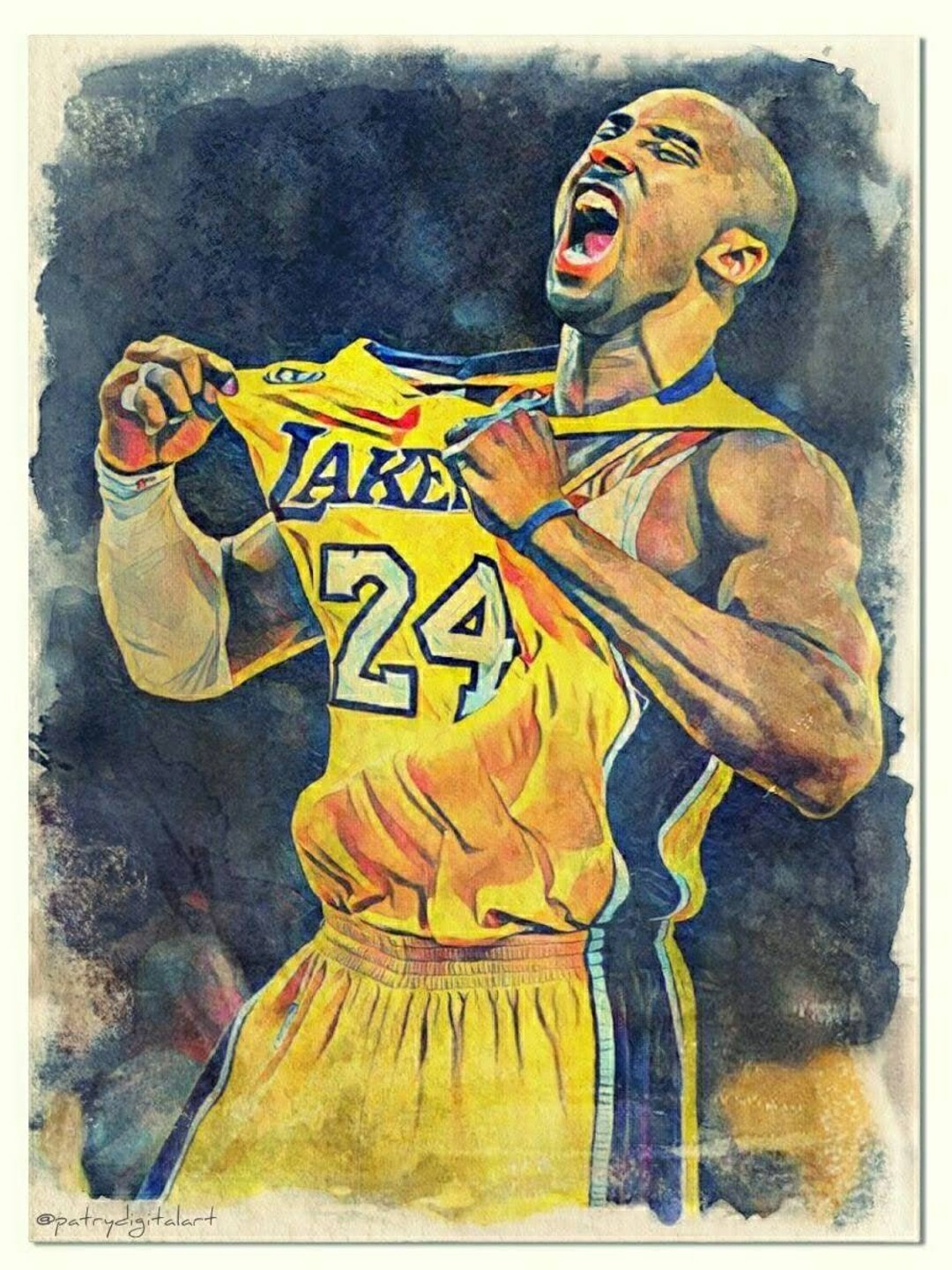 Kobe Bryant Watercolor Painting Artistic Print, Decoration, Poster ...