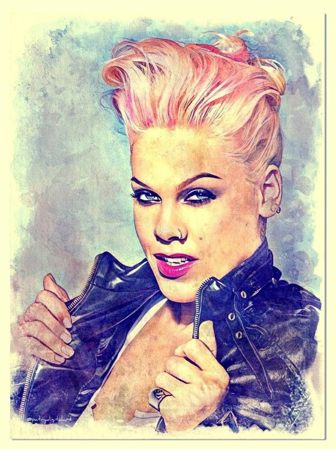 Pink Watercolor Painting Artistic Print, Decoration, Poster, Watercolor ...