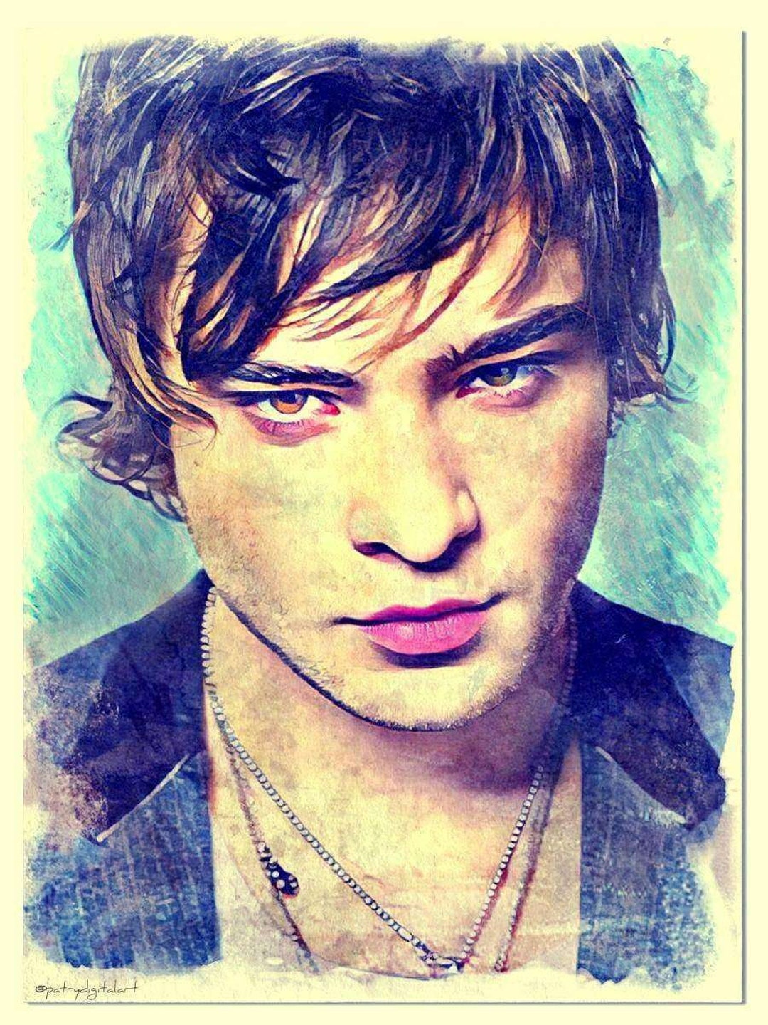 Chuck Bass - Gossip Girl Aquarell Malerei Kunst Druck, Dekoration ...