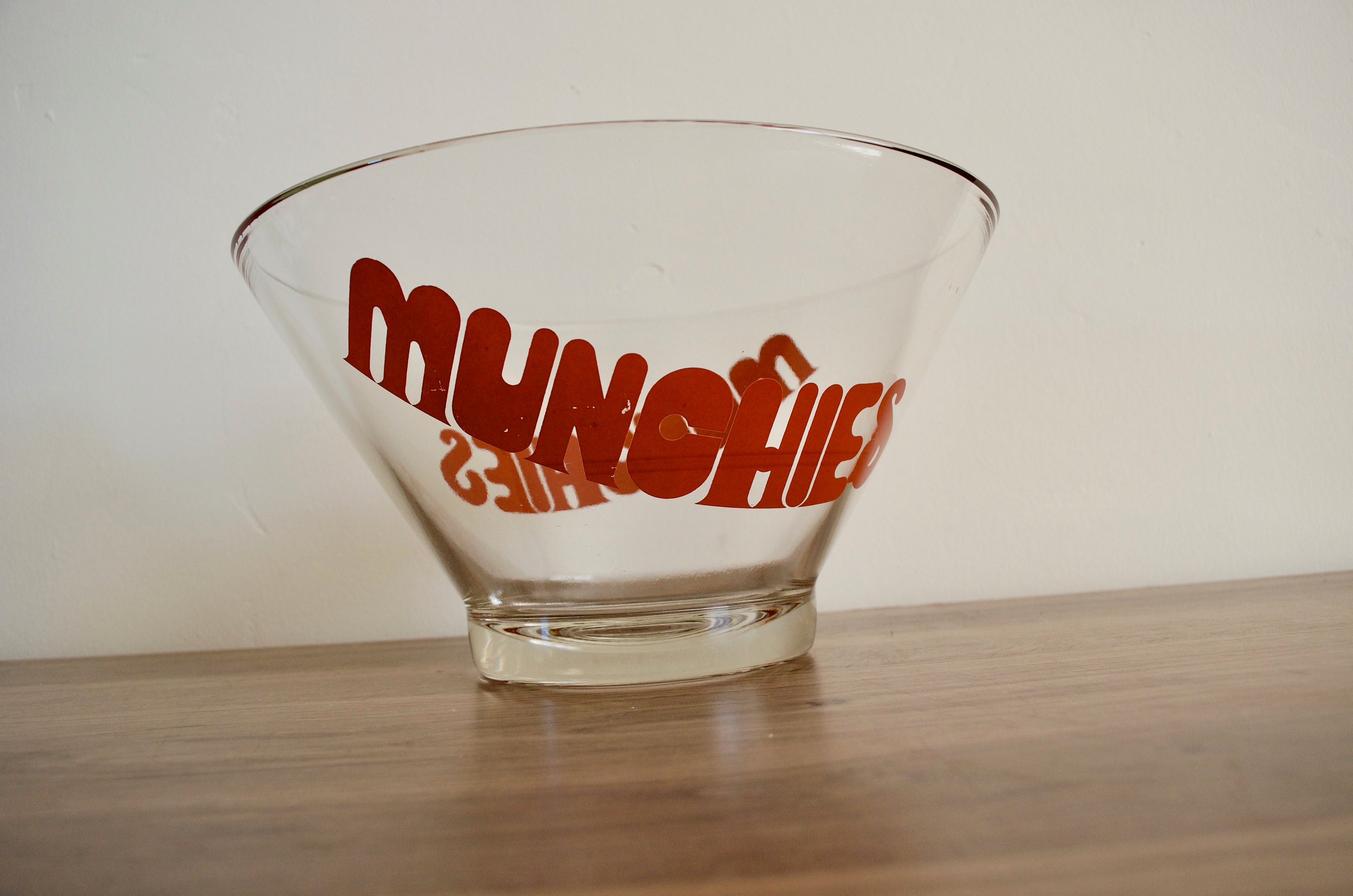 Vintage 70s Munchies bowl set of 6 cool typography | Etsy