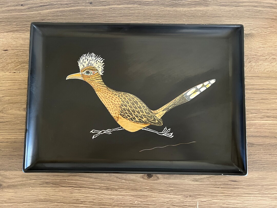 Couroc of Monterey Road Runner Tray Authentic Vintage South West Decor ...