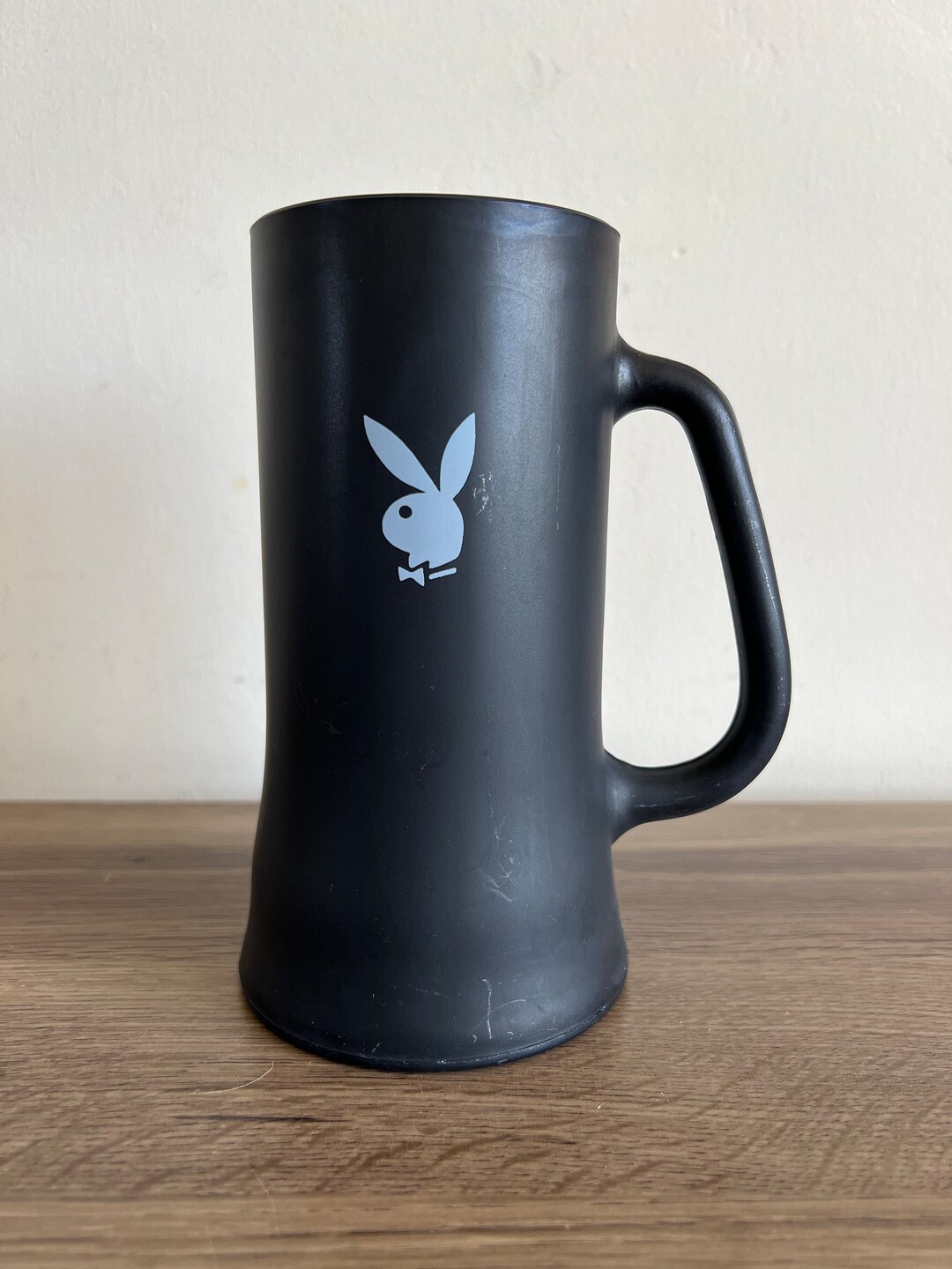 Vintage Playboy Bunny Mug or Stein, Matte Black, Glass, Y2k, Play Boy ...