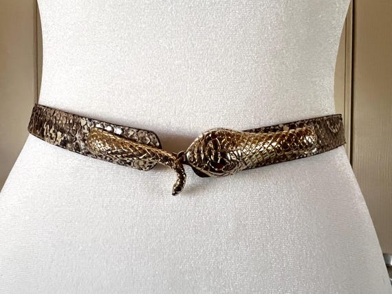 Vintage snake belt w/ snake head and tail closure bro… - Gem