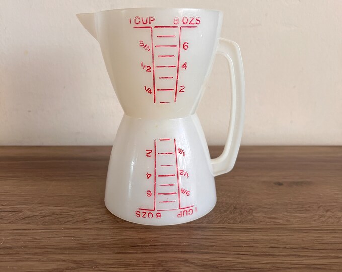 Vintage Tupperware Wet/dry Measuring Cup, 1 Cup White and Red Measuring ...