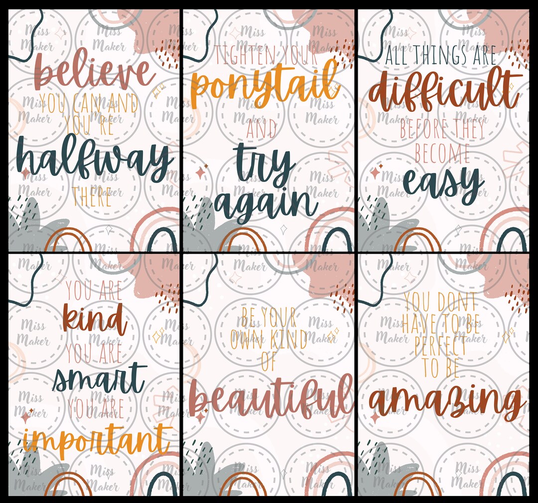 Rainbow Style Neutral Growth Mindset Quotes for Teenage Girls and Women ...