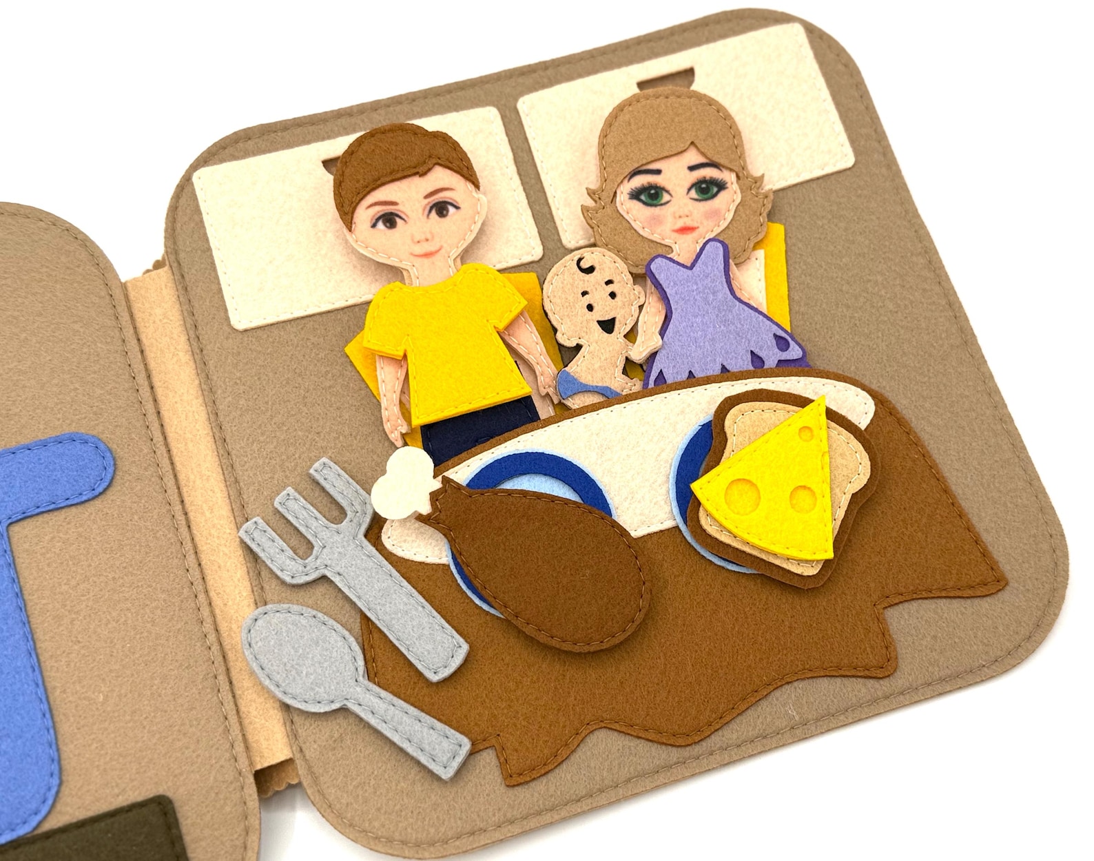 Quiet Book Family, Silent Book, Busy Book Dollhouse, Dolls, Sensory ...