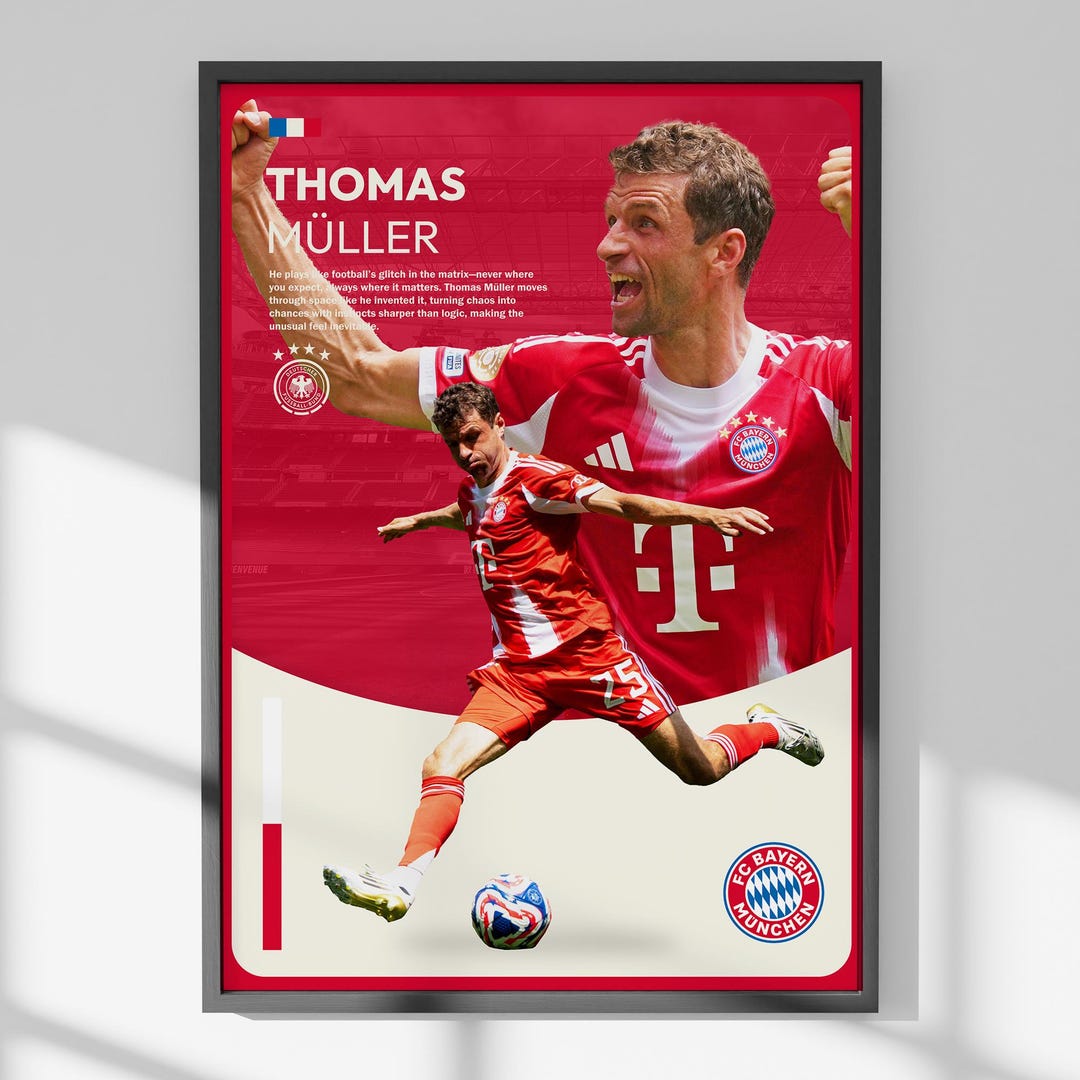 Thomas Muller Poster | Bayern Munich Digital Art Print | German ...
