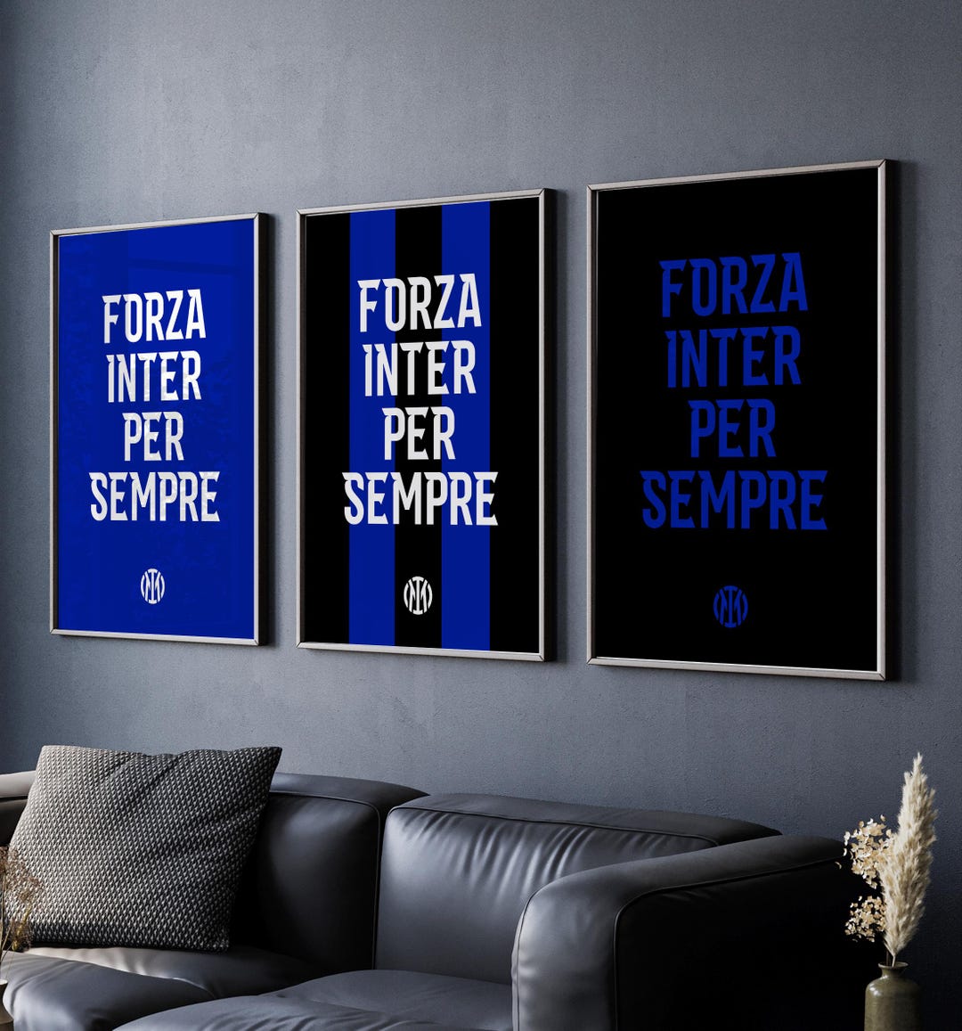 Inter Milan Poster | Forza Inter per Sempre Wall Art | Nerazzurri ...
