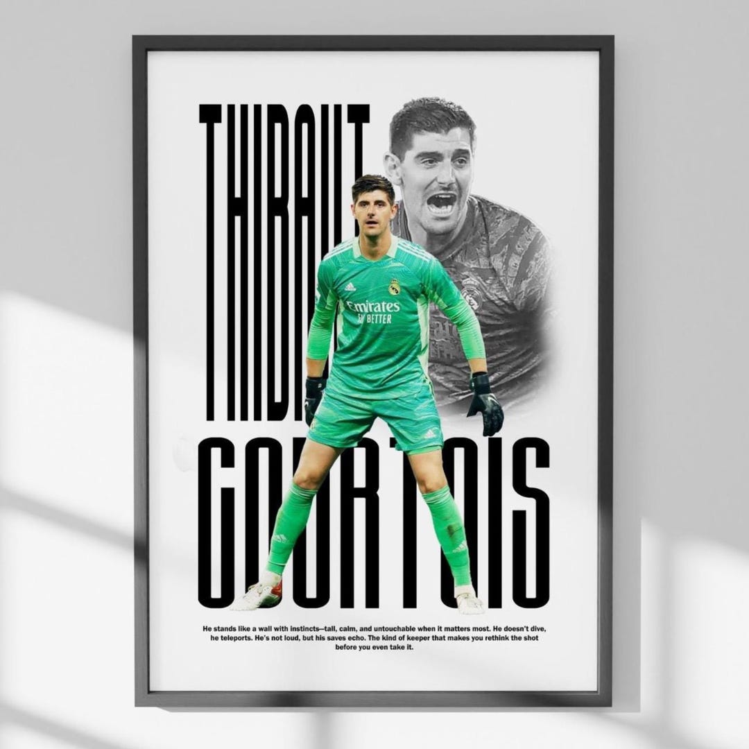 Thibaut Courtois Poster: Real Madrid Football Art (digital Download A3 ...