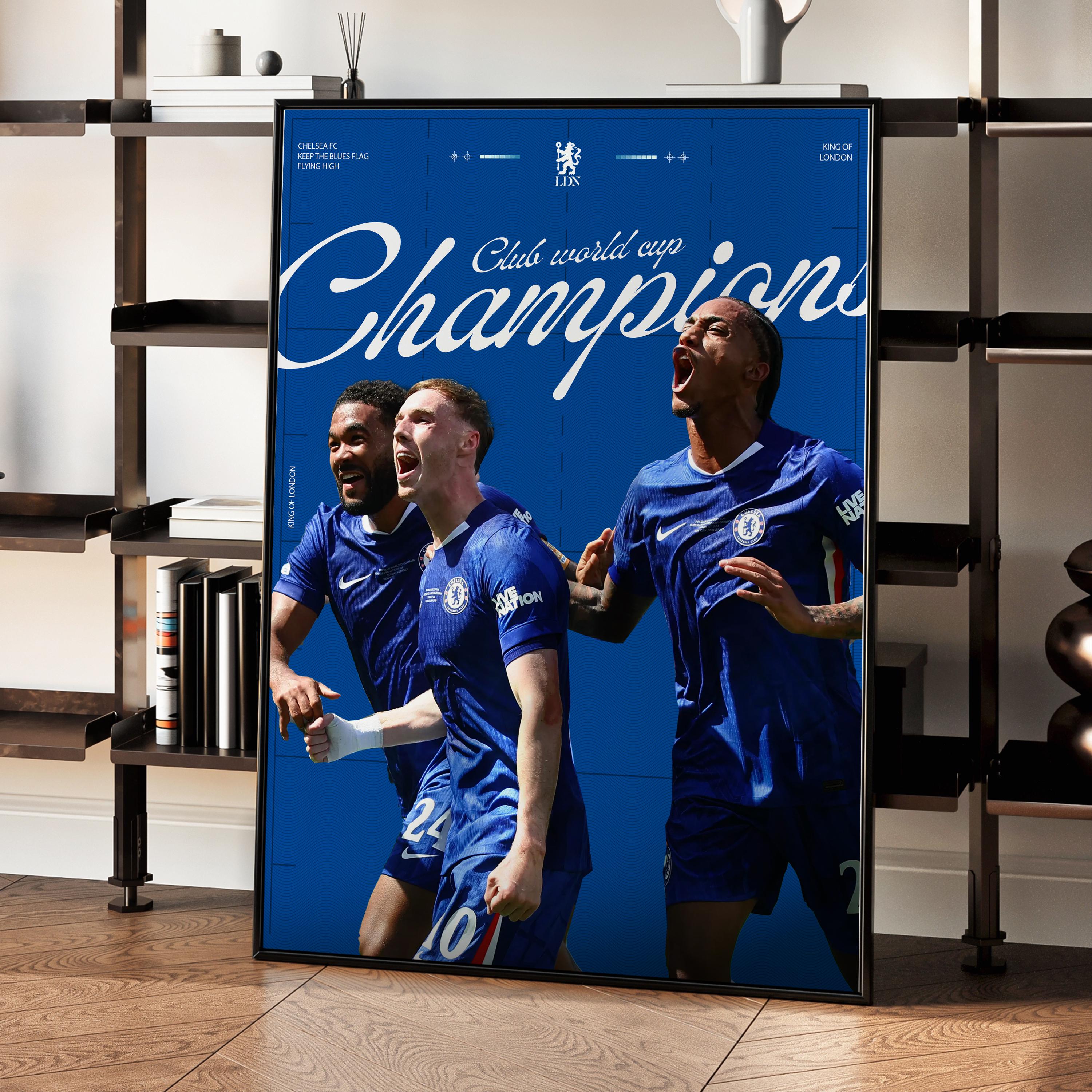 Chelsea FC Champions Poster: 2025 Club World Cup, Football Wall Art ...