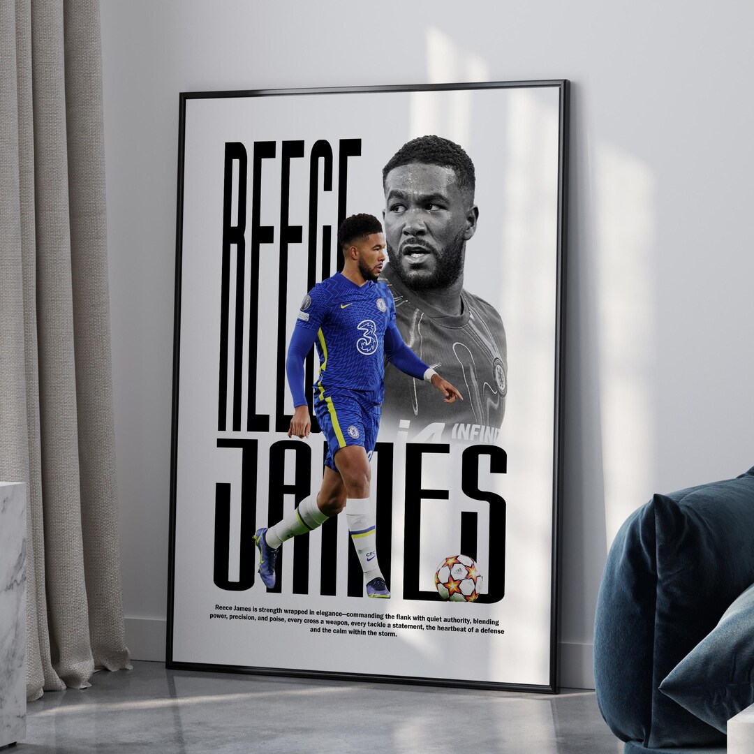 Reece James Poster – Chelsea Football Wall Art | Digital Print for ...