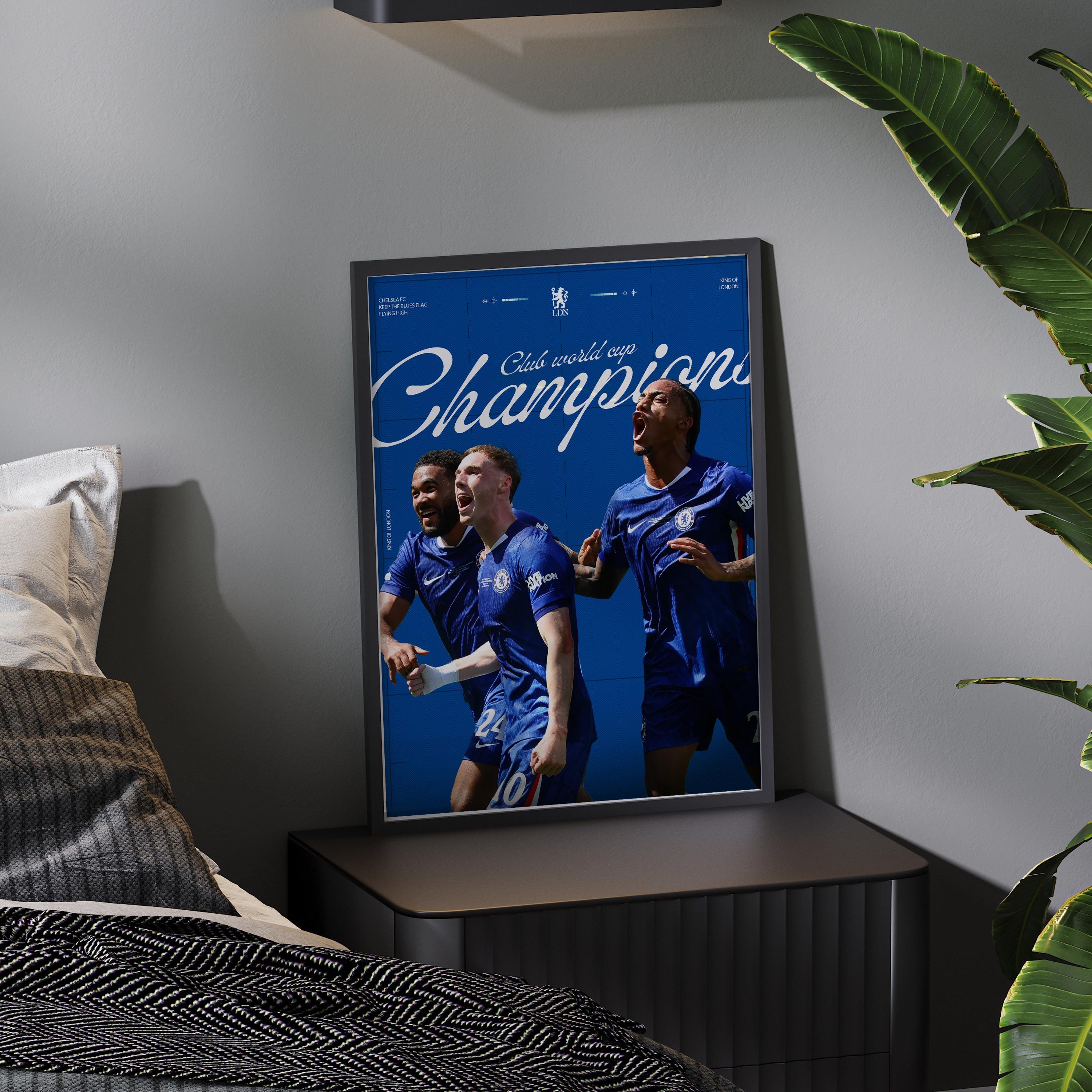 Chelsea FC Champions Poster: 2025 Club World Cup, Football Wall Art ...