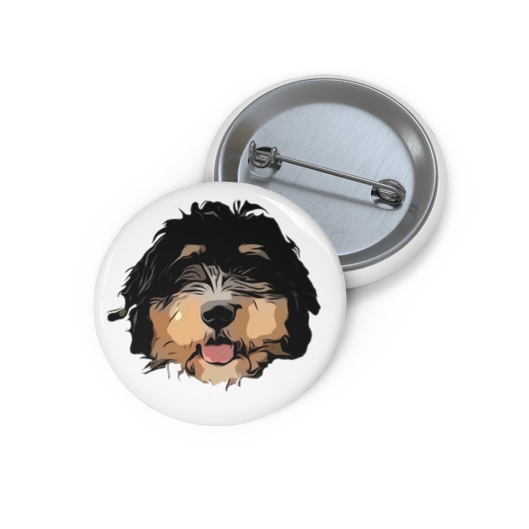 Bernedoodle Pin Button - Dog Button, Funny Dog Pun Magnet, Pun Button ...