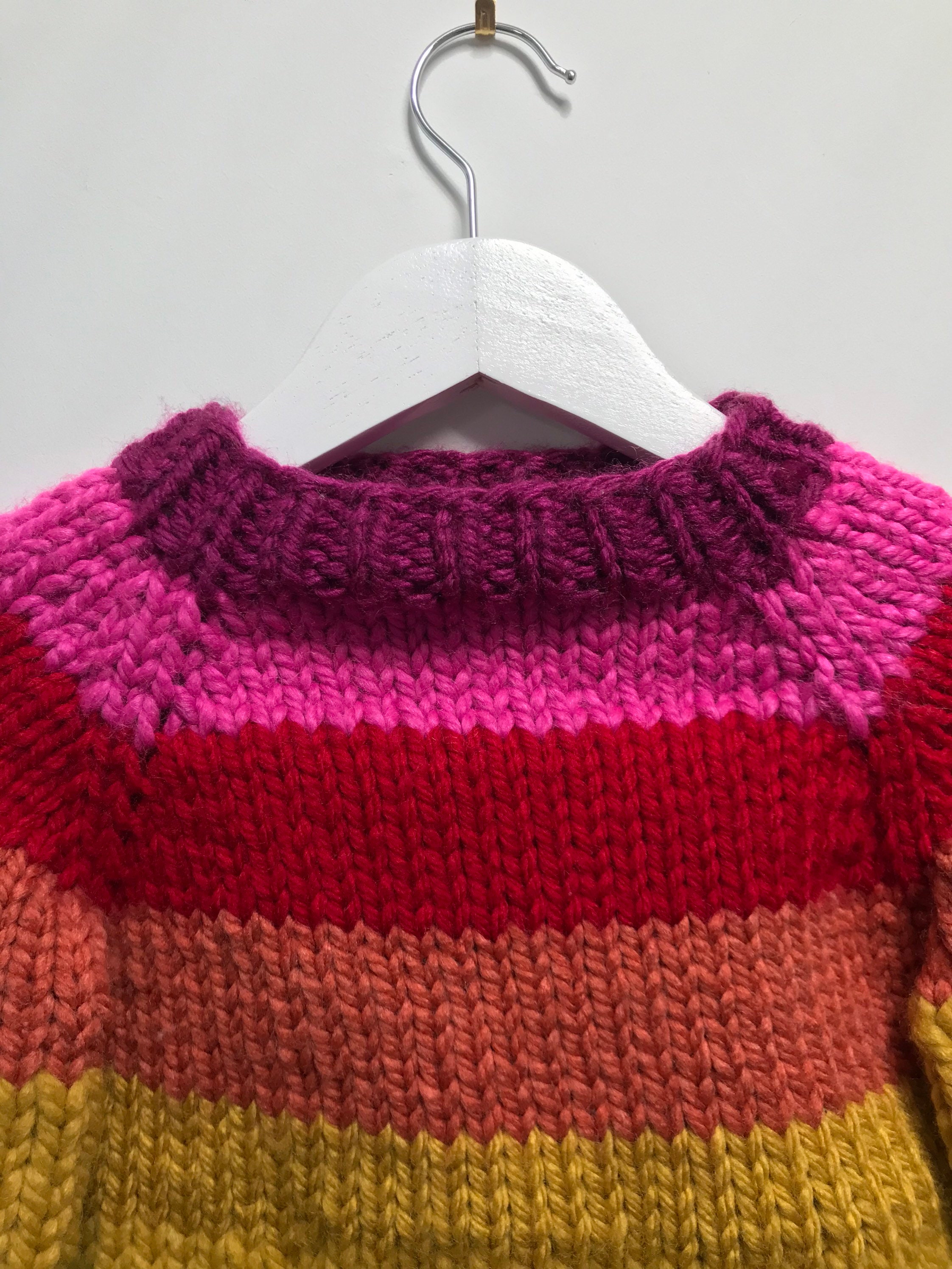 Kids Rainbow Hand Knit Jumper Various Sizes Available *pre-order* - Etsy UK
