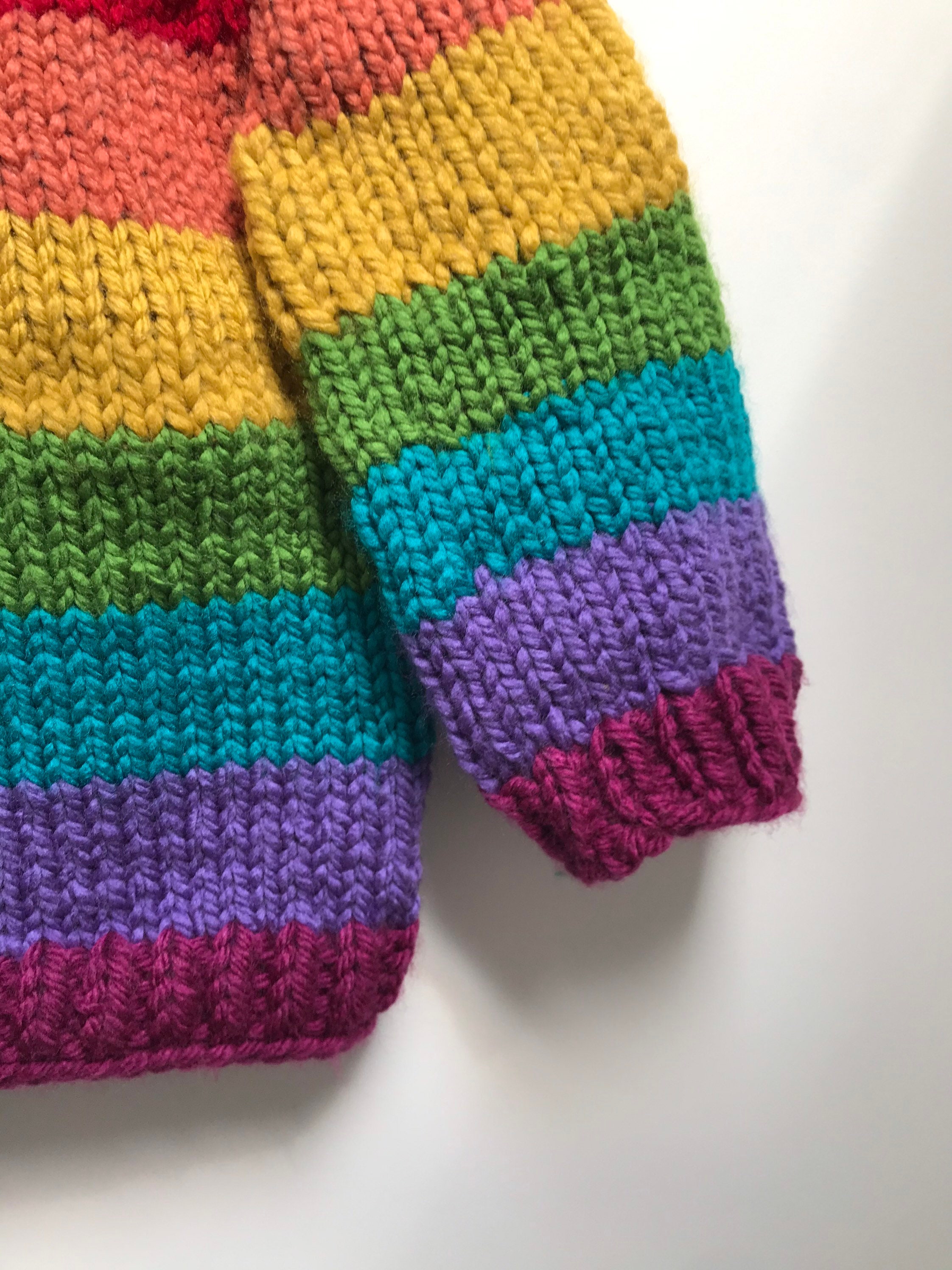 Kids Rainbow Hand Knit Jumper Various Sizes Available *pre-order* - Etsy UK