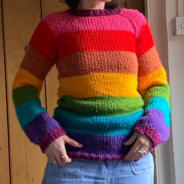 Rainbow Sweater - Etsy