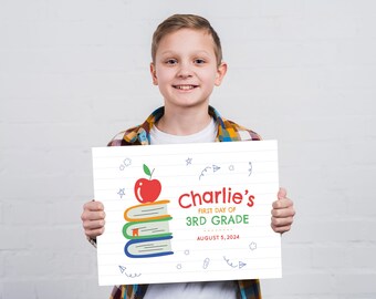 PRINTABLE PERSONALIZED in Less Than 12 HOURS First Day of School 2024 ...