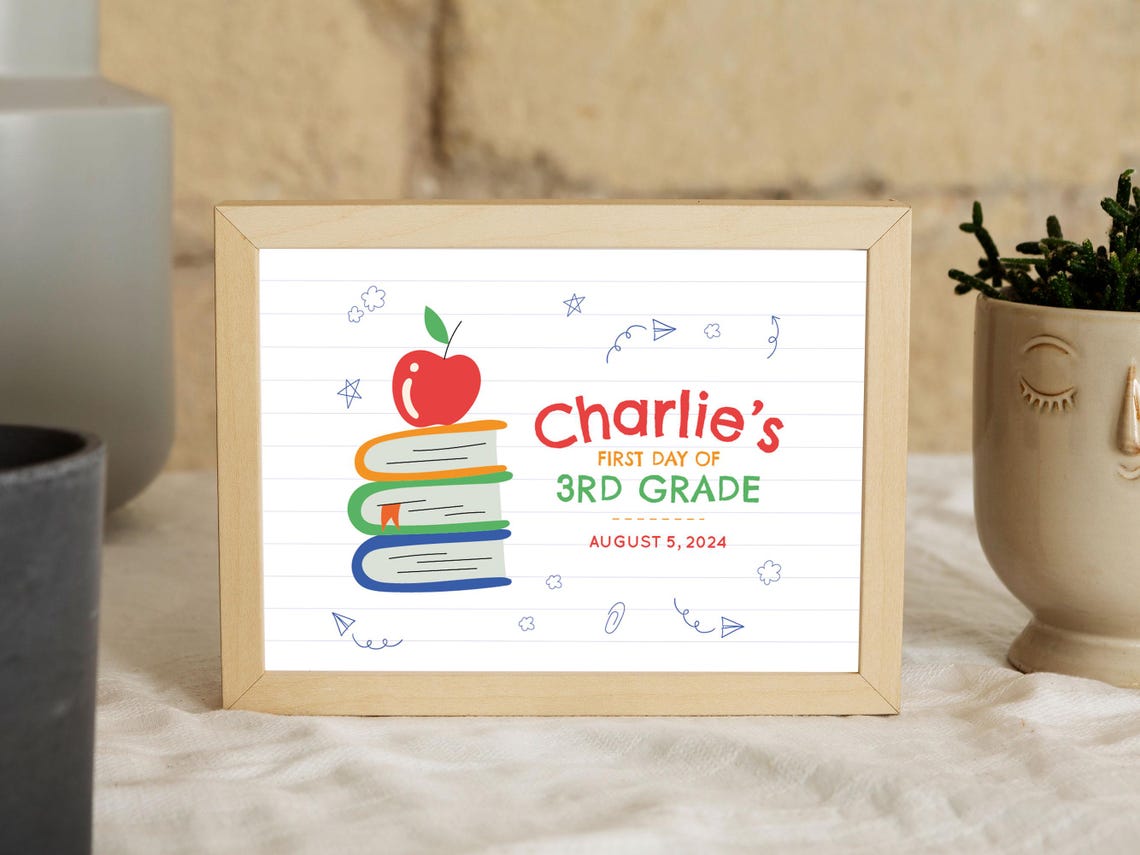 PRINTABLE | PERSONALIZED in Less Than 12 HOURS | First Day of School ...