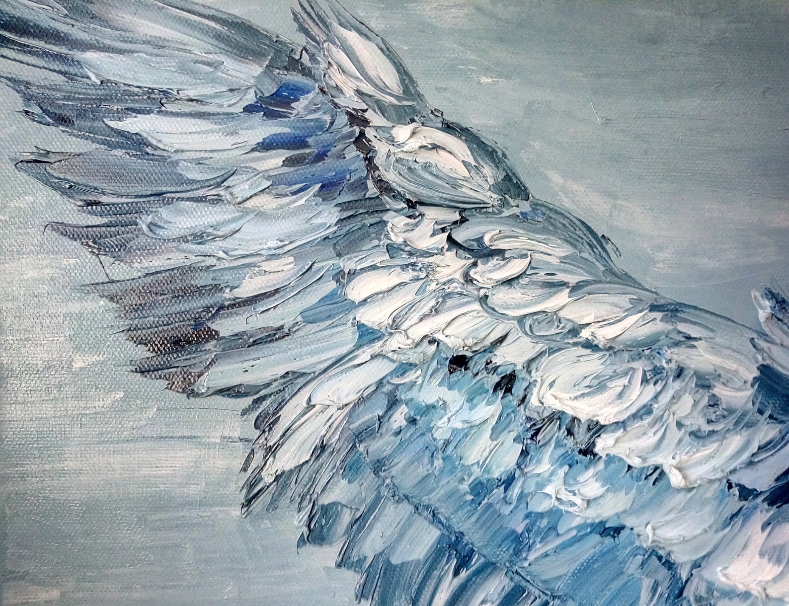 Wing painting Wing Original art Bird wing art Boho wall art | Etsy