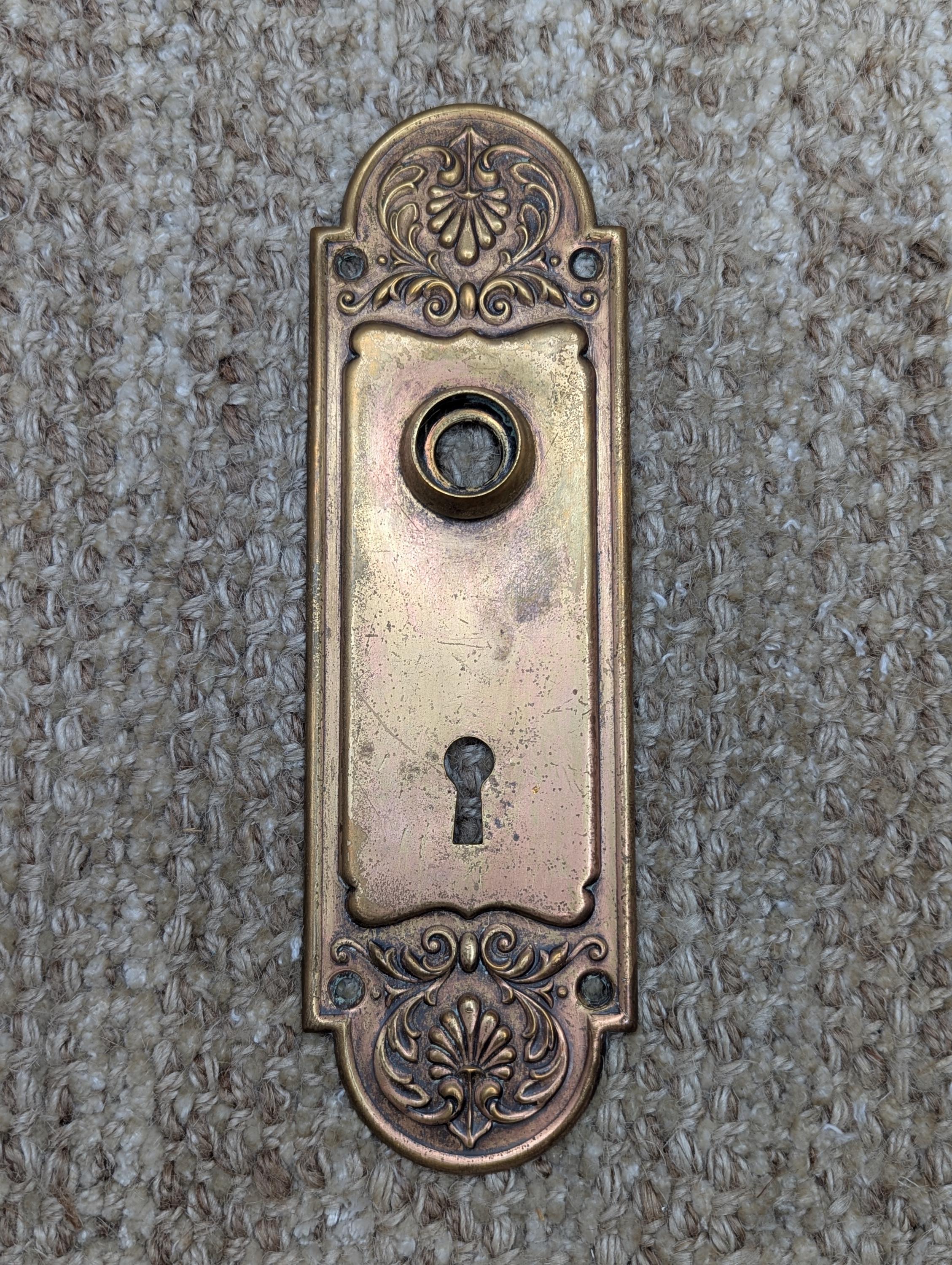 2 3 8 X 7 5 8 Antique Lockwood westfield Brass Door Knob Plate Circa 1897 Etsy UK
