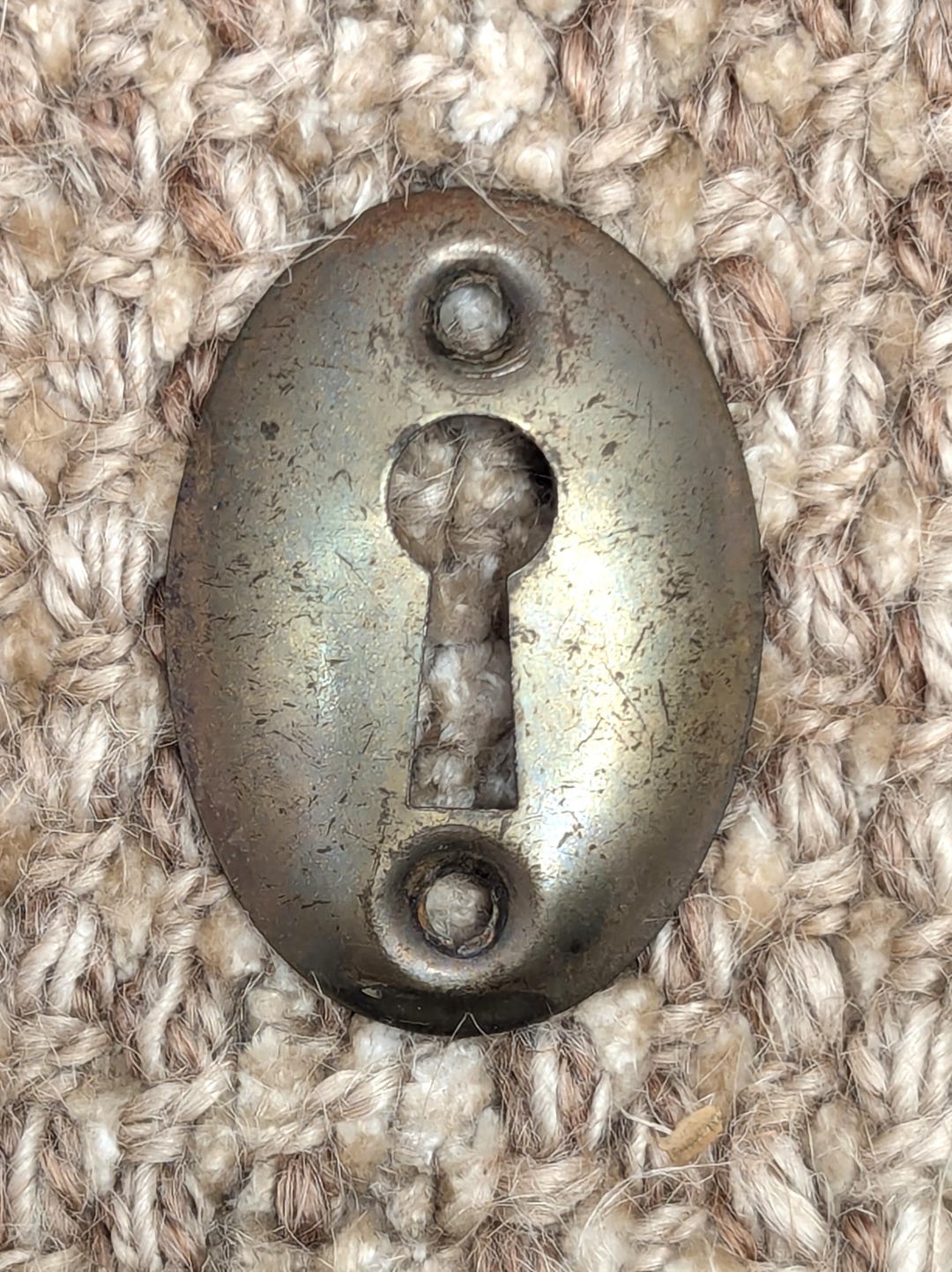 Antique Stamped Steel Key Hole Cover Escutcheon - Etsy