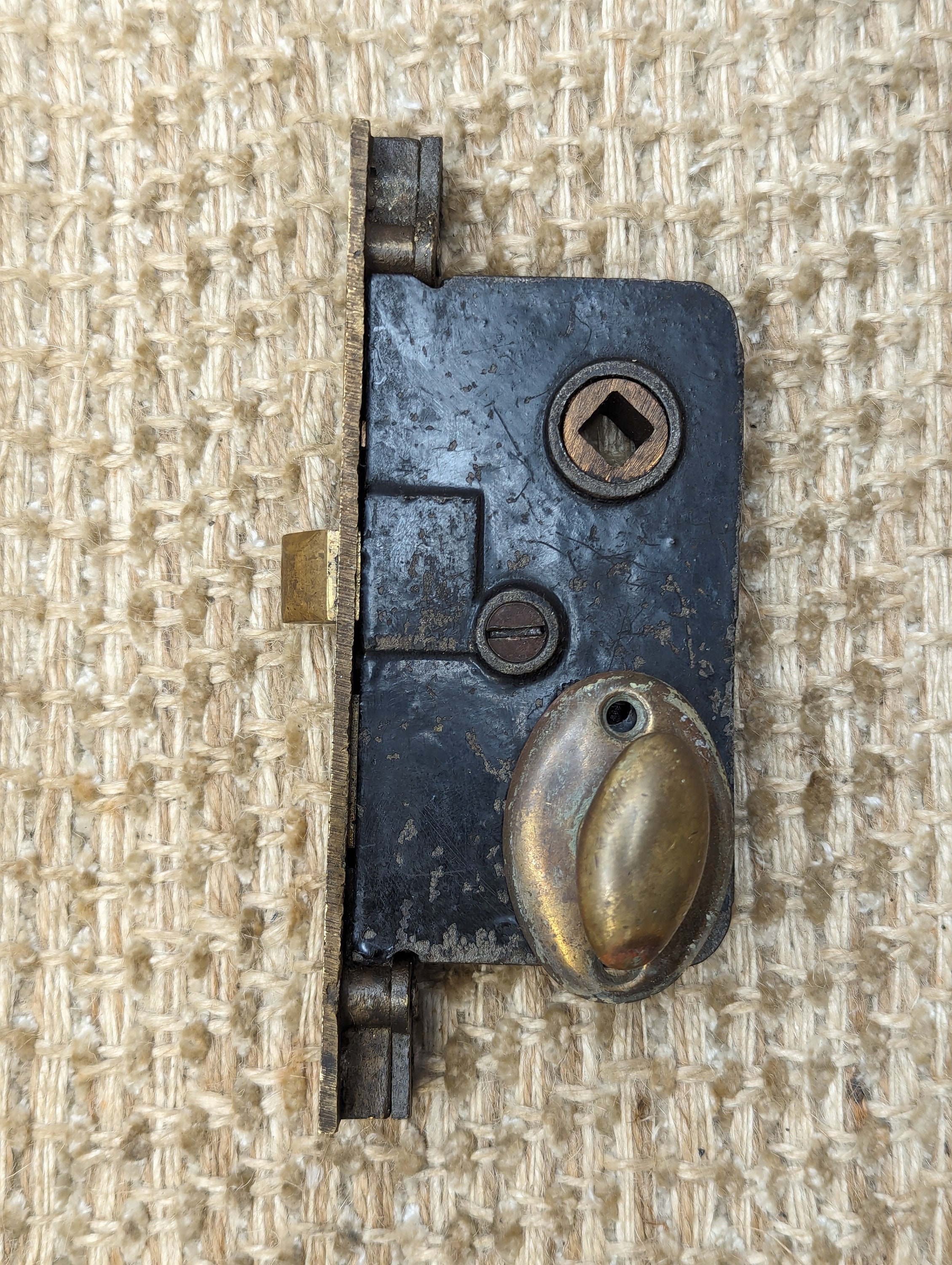 Antique Rabbeted Interior Passage Mortise Lock Door Hardware 3/8 With ...