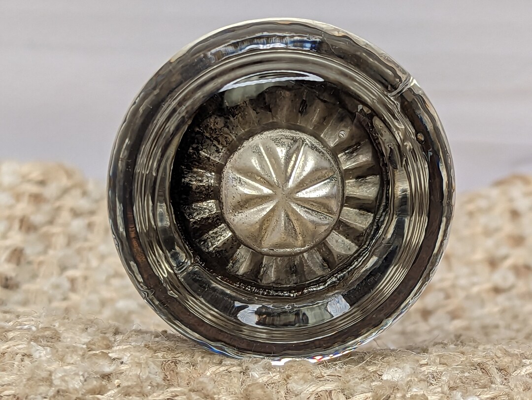 2 Antique Round Glass Door Knob Set With Brass or Bronze Necks Door Hardware - Etsy