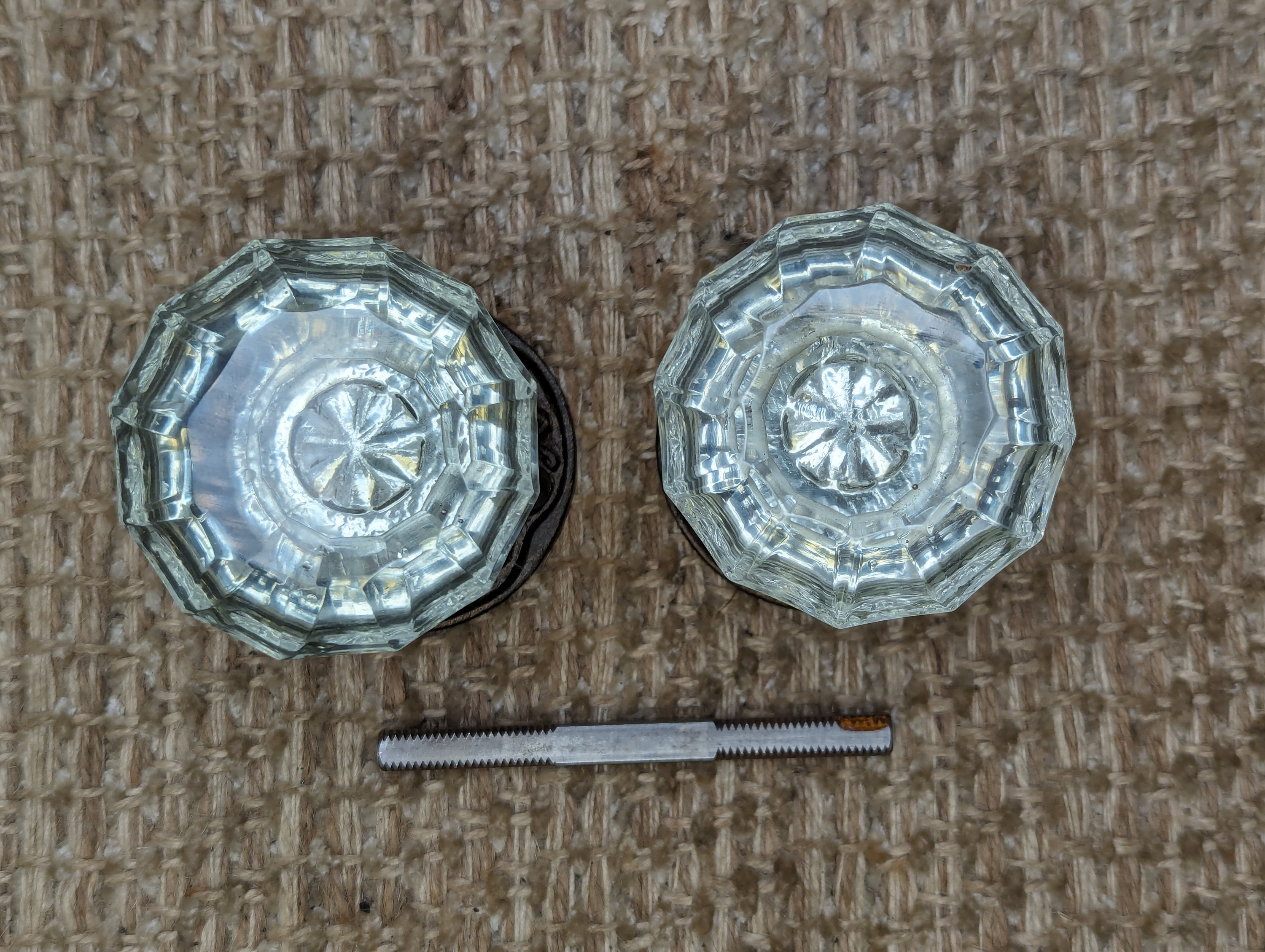 Vintage Reproduction 2 1/2 Glass Door Knobs & Cast Rosettes - Etsy