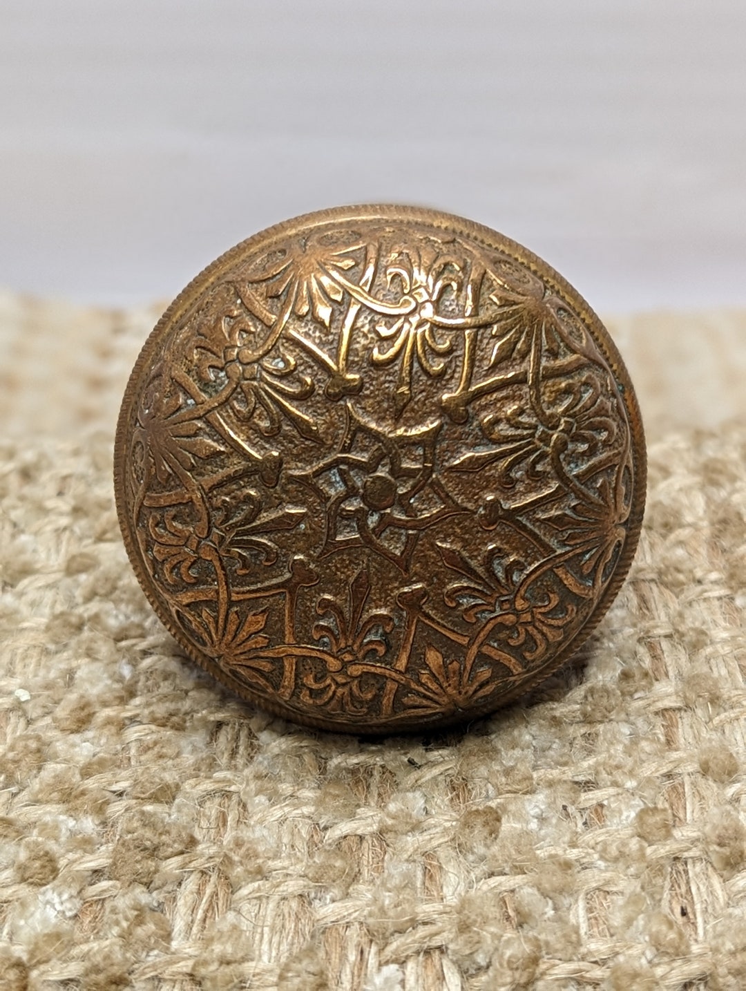 2 Antique Yale & Towne Gothic Decorative Cast Brass or Bronze Door Knob ...