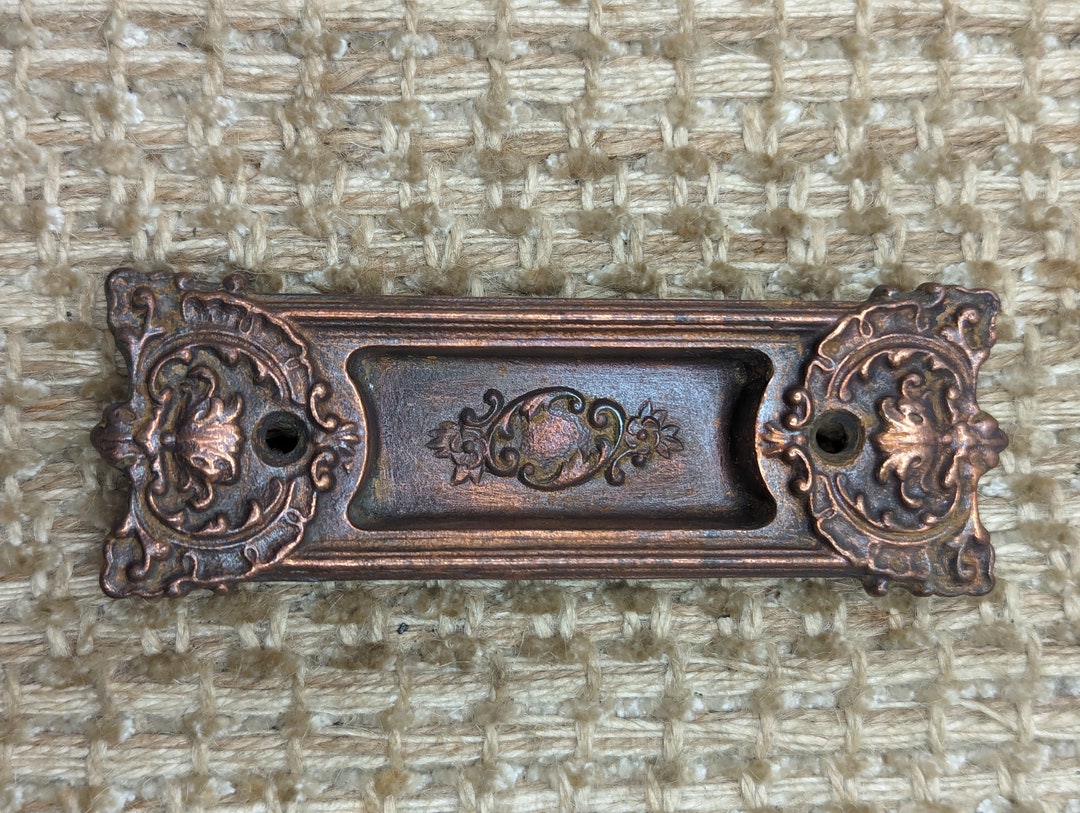 Antique Decorative Cast Iron Recessed Window Sash Lift Pull Hardware ...