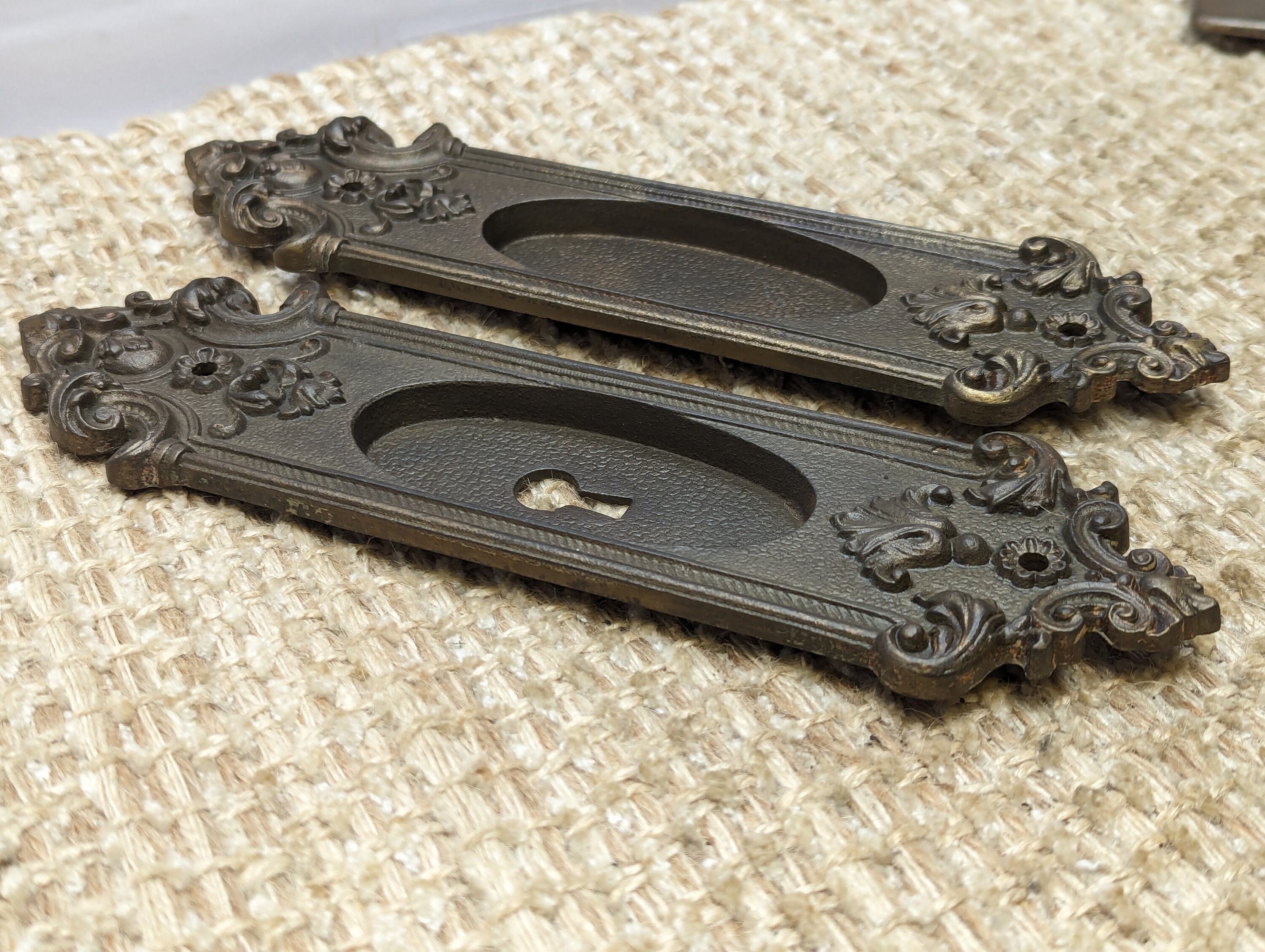 Antique Cast Iron Pocket Door Hardware Pulls - Etsy