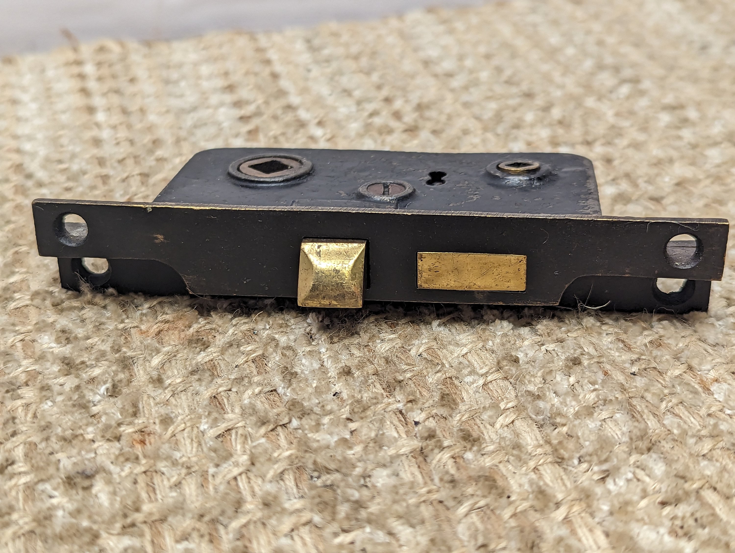 Antique Rabbeted Interior Passage Mortise Lock Door Hardware 3/8 With ...