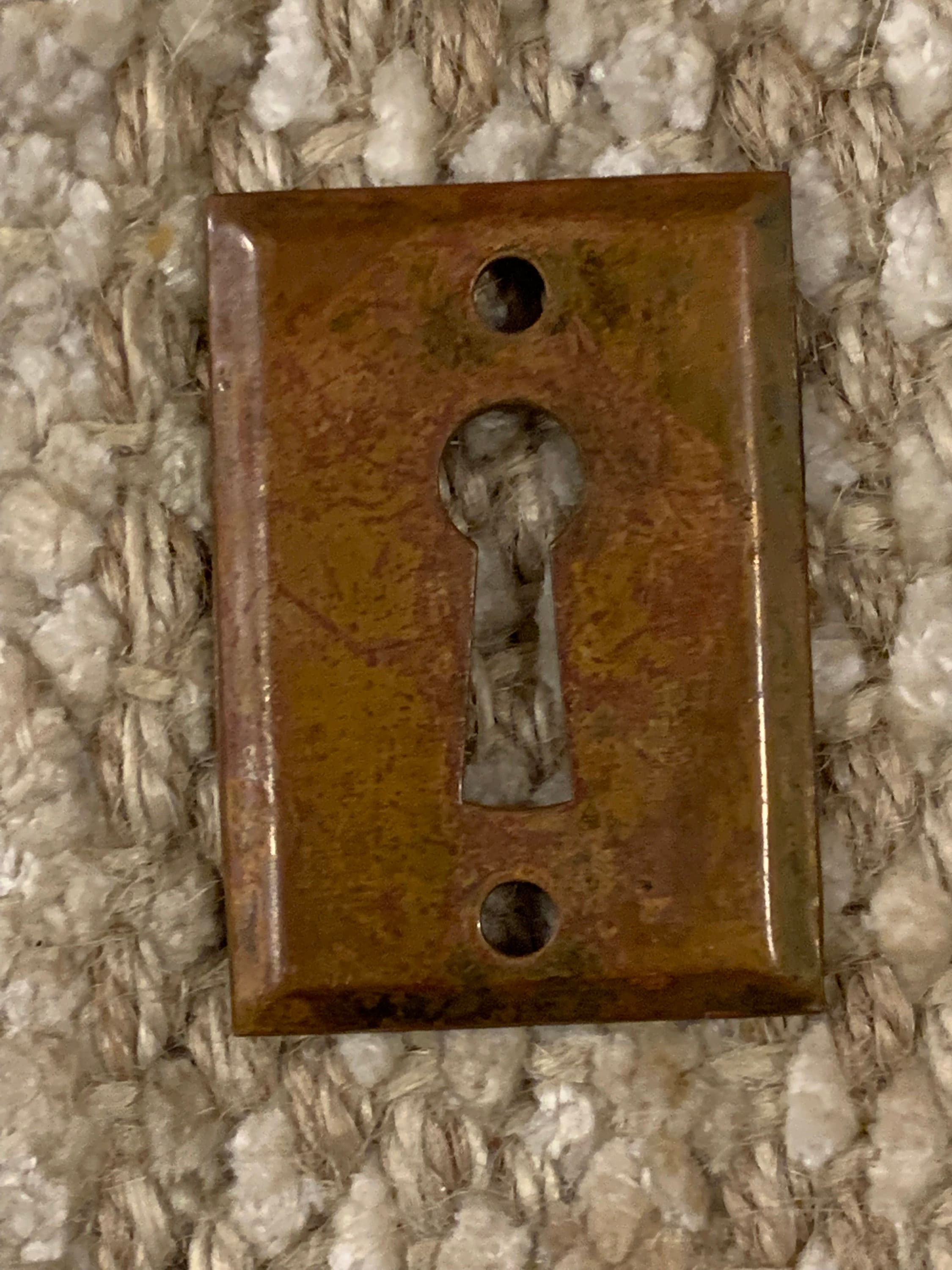 Antique Stamped Brass Key Hole Cover Escutcheon - Etsy