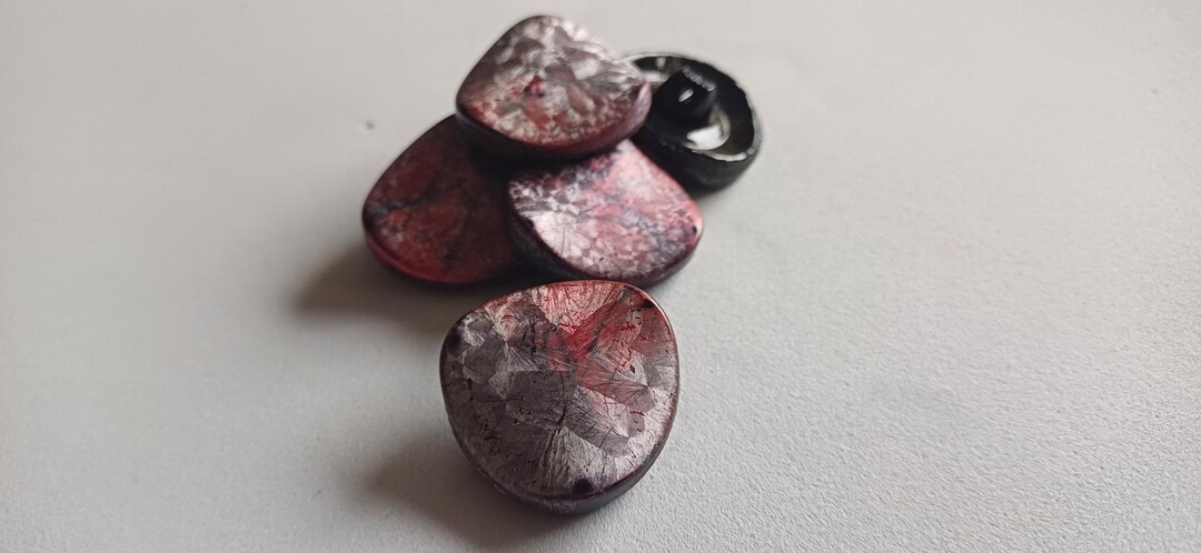 Set of Superb Painted Jet Glass Buttons - Etsy