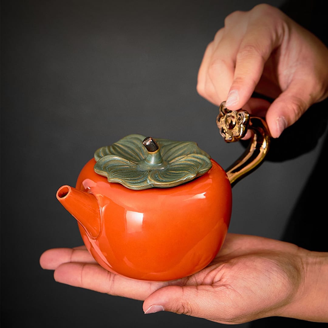 Delightful Ceramics Persimmon-shape Teapot Small Kungfu Tea Pot - Etsy