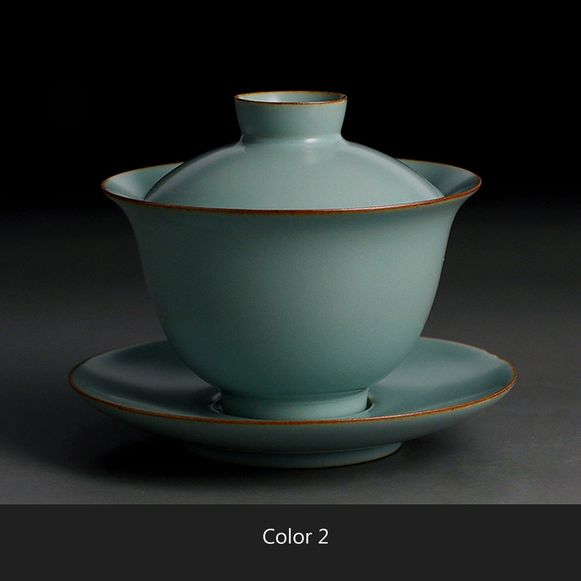 Delightful Ceramics Ruyao Cracked Glaze Gaiwan Cup With Saucer Lid ...