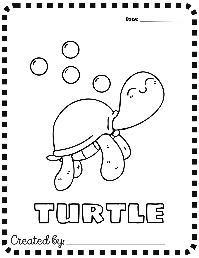 Ocean Sea Animals Coloring Pages/preschoolers Worksheets - Etsy