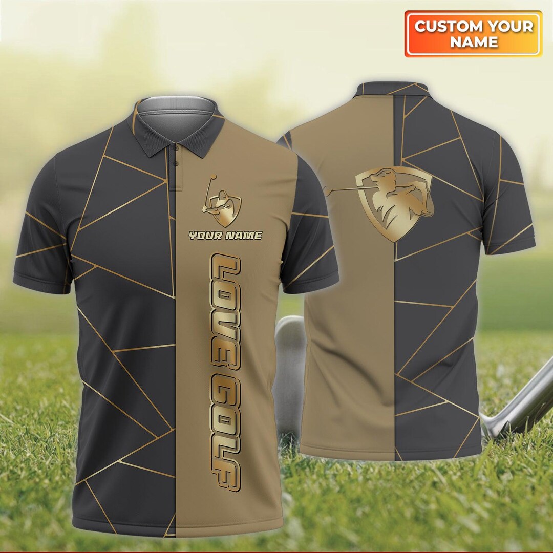 Custom Love Golf Polo Shirt for Men, Personalized Name Golf Shirt ...