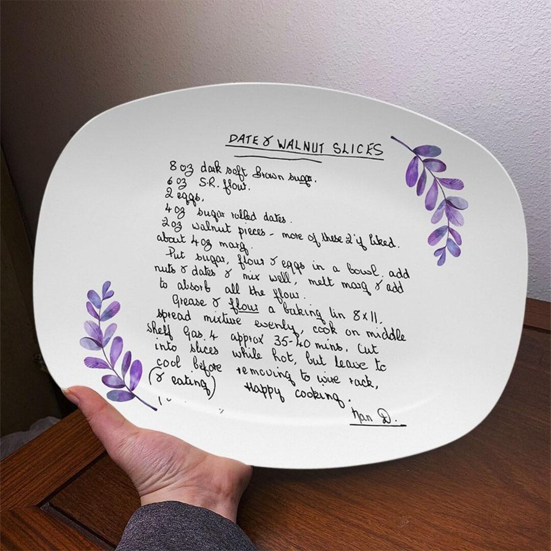 Personalized Handwritten Family Recipe Platter for Mom Grandma, Family ...